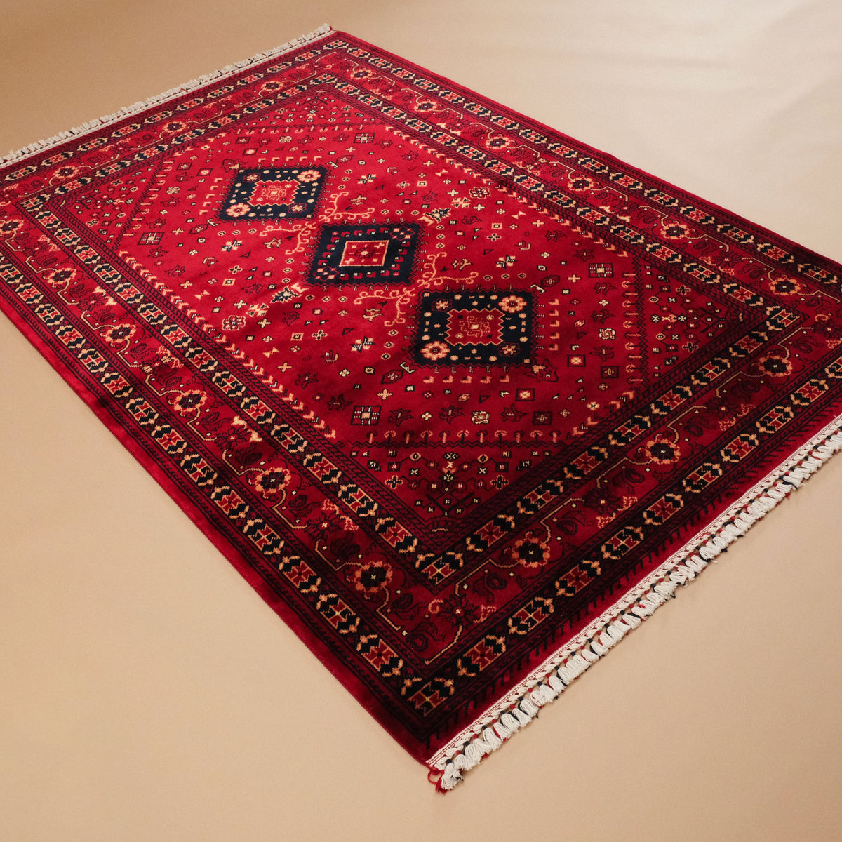 Afghan Turkish Pattern Burgundy Traditional Rug - Halicizade ...